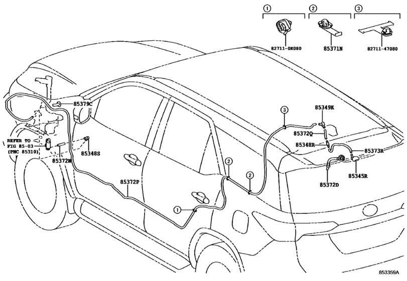 85391-0K080 Rear Nozzle Washer Fits Toyota New Fortuner 2015-20 | eBay