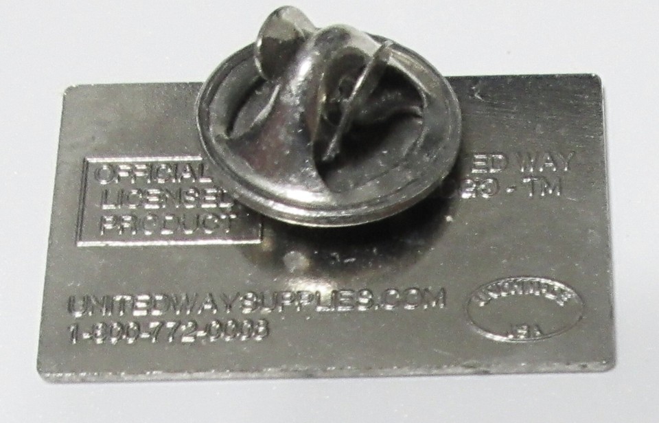 LIVE UNITED WAY HAND PERSON Silver tone metal Officially Licensed Lapel ...