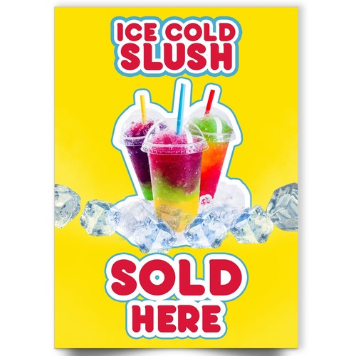 Slush Slushie Ice Cold Drinks Sold Here Window Shop Display Advertising ...