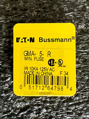 Eaton Bussmann Fast-Blow Mini Fuse 5A 125V GMA-5-R (5-Pk) | eBay