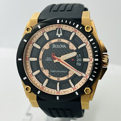Bulova Precisionist Men's Rose Gold Steel 46mm 30ATM 262khz Watch ...