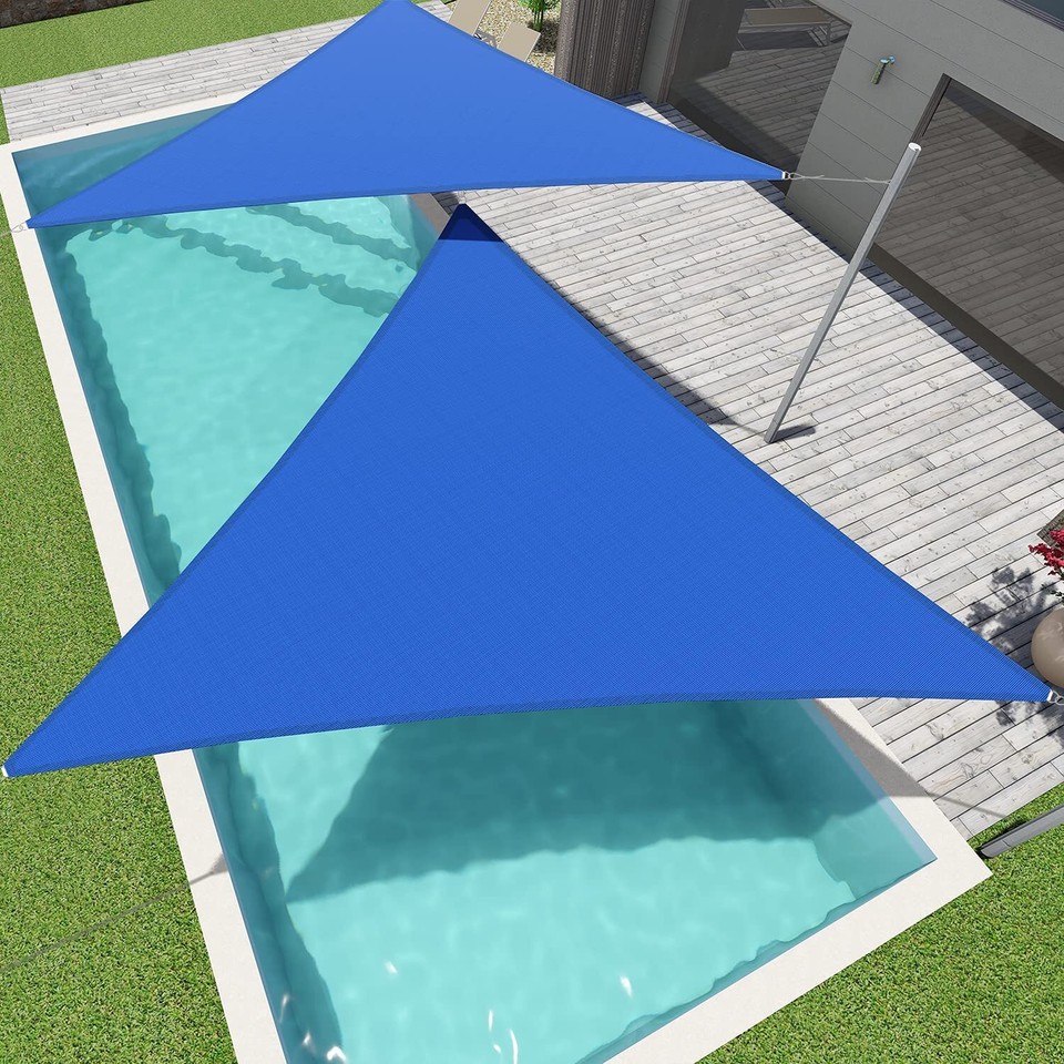 Customize Size Blue Right Triangle Sun Shade Sail Outdoor Canopy Awning ...