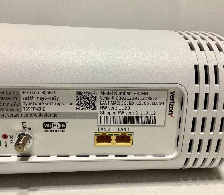 Verizon Fios WiFi 6 Extender Model E3200 UNTESTED NO AC ADAPTOR | eBay