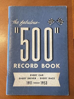 1954 Indianapolis 500 Record Book | eBay