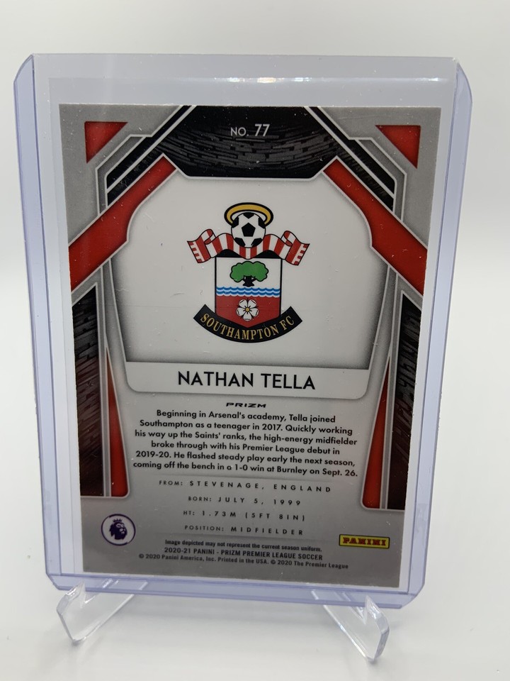 Nathan Tella Rookie Blue Pulsar 2020-21 Panini Prizm EPL Card 77 ...