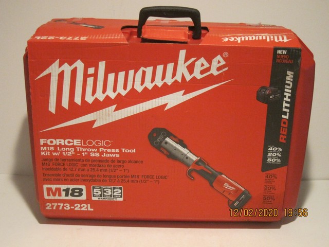 Milwaukee M18 Force Logic Long Throw Press Tool Kit No Jaws Pipe ...