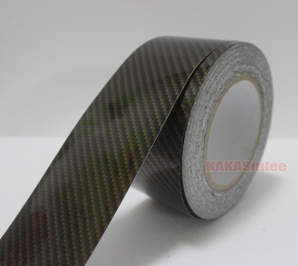 Decors Brown 2D Glossy Texture Carbon Fiber Vinyl Tape Wrap Sticker ...