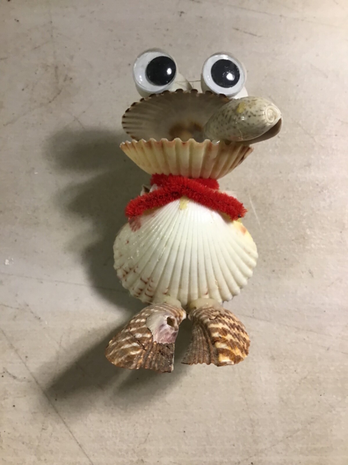 Vintage Sea Shell Frog With Cigar Handmade Folk Art Beach Souvenir 4 ...