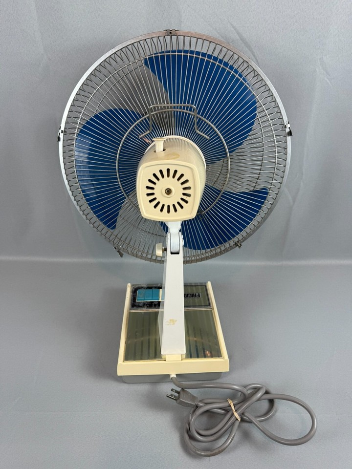 Vintage Frigid Fan FPO-16 Blue Double Oscillation 3-Speed 18" Fan Works ...
