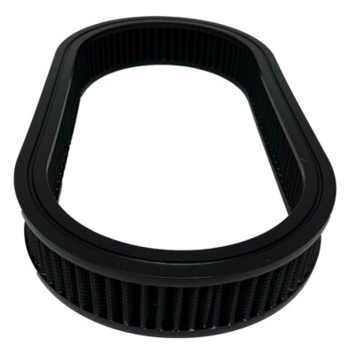 15“ Oval Washable Air Cleaner Filter, Black, Reusable, Fits Ford, Chevy ...