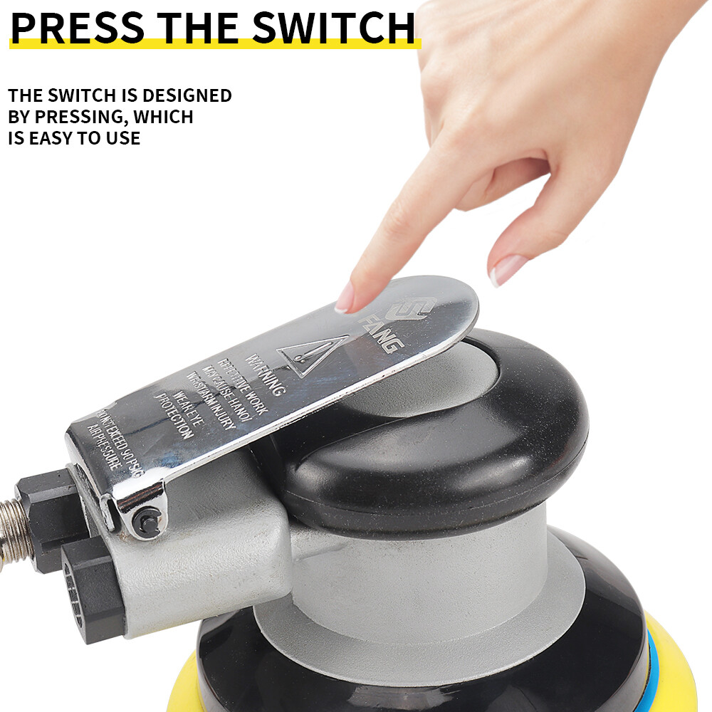 5" Air Palm Sander Random Orbital DA Paint Sander Auto Body Sanding 10 ...