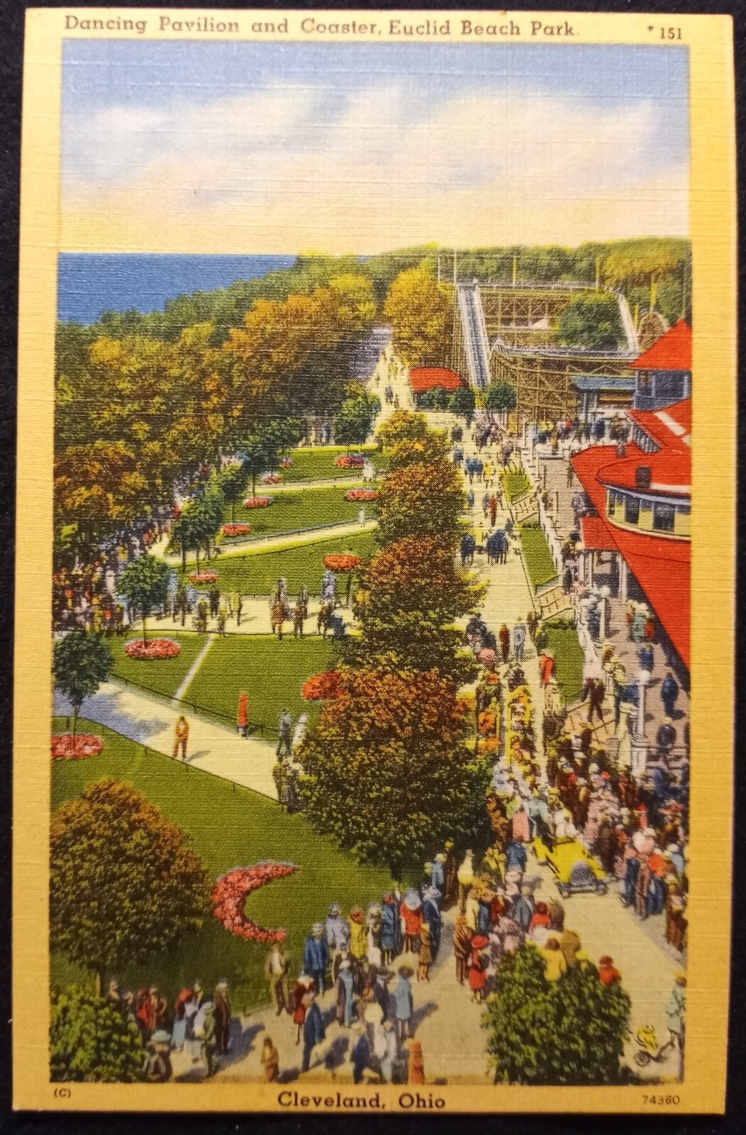 Euclid Beach Amusement Park Cleveland Ohio OH Pavilion Roller Coaster ...