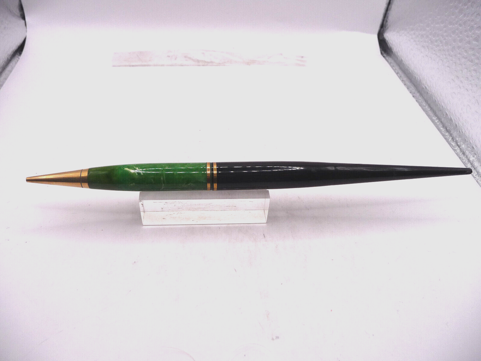 Parker Vintage Duofold Double Desk Set with green junior desk pen and ...