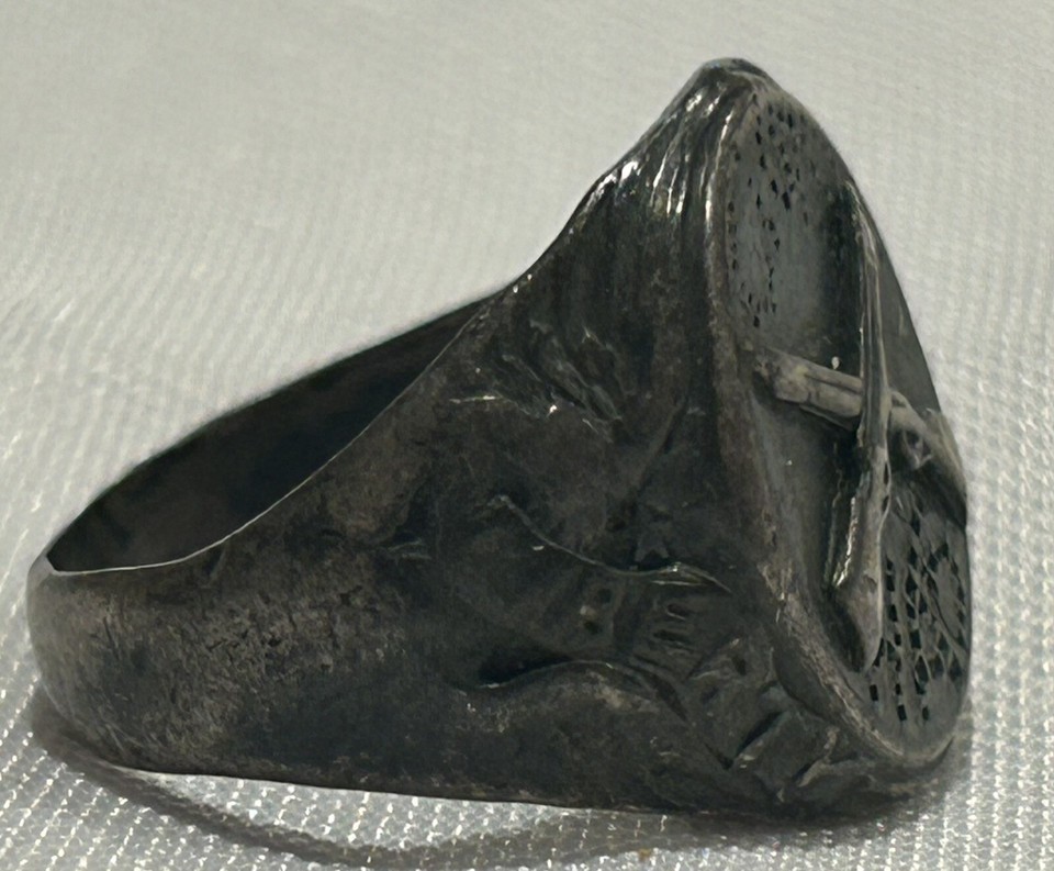 Rare Antique Sterling Silver US Army Infantry Ring 🇺🇸 USA “Guns Crossed ...