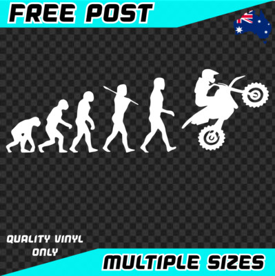 Motocross Evolution Sticker Decal Vinyl Car MX Moto Bike Ute 4x4 Funny ...