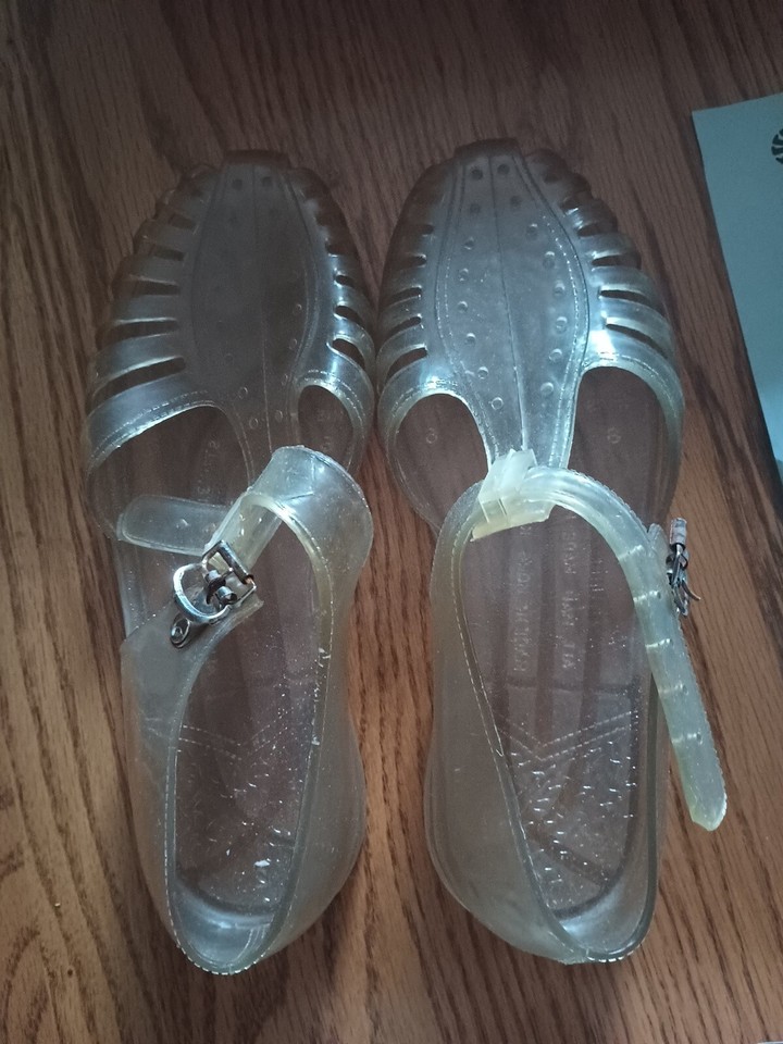 vintage 1985 Sandak rubber sandle clear shoes with box and brochures | eBay