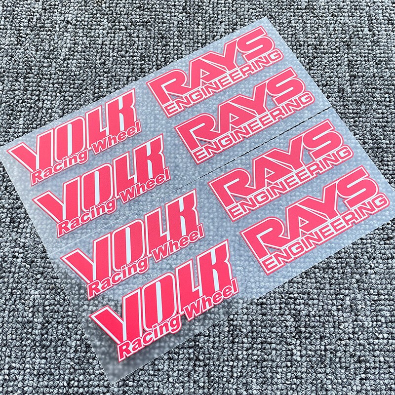 NEW RED JDM VOLK Racing TE37 Wheel Japan Rays Engineering Decals ...