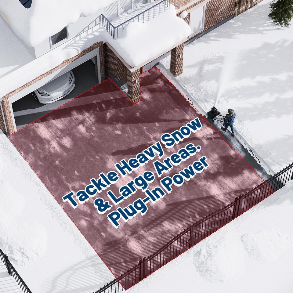 Brushless Motor Snow Blower, Long-Distance Throw W/ Rotating Chute ...