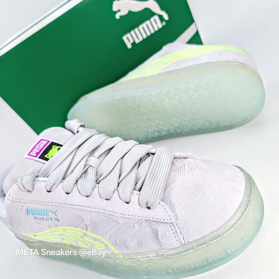 Puma XL Alien US 11 Men's Silver/Green Retro Suede Lifestyle Lux 402245 ...