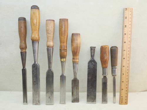 Vintage Lot of 8 Old Wood Chisels OLD TOOLS | eBay