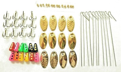 60 Pcs Inline Spinner Making Kit Trout Crappie Bass Spinners DIY 1/8 OZ ...