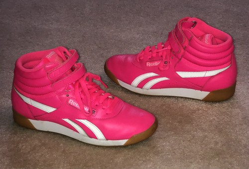 Reebok Classic Freestyle Aerobics Sneakers Sz 6.5 🔥HOT PINK high top ...