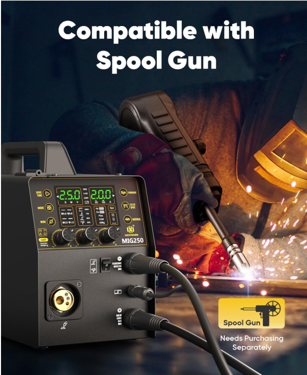 250A Alu MIG Welder + Flux Cored Wire 6in1 Lift TIG Stick Dual Voltage ...