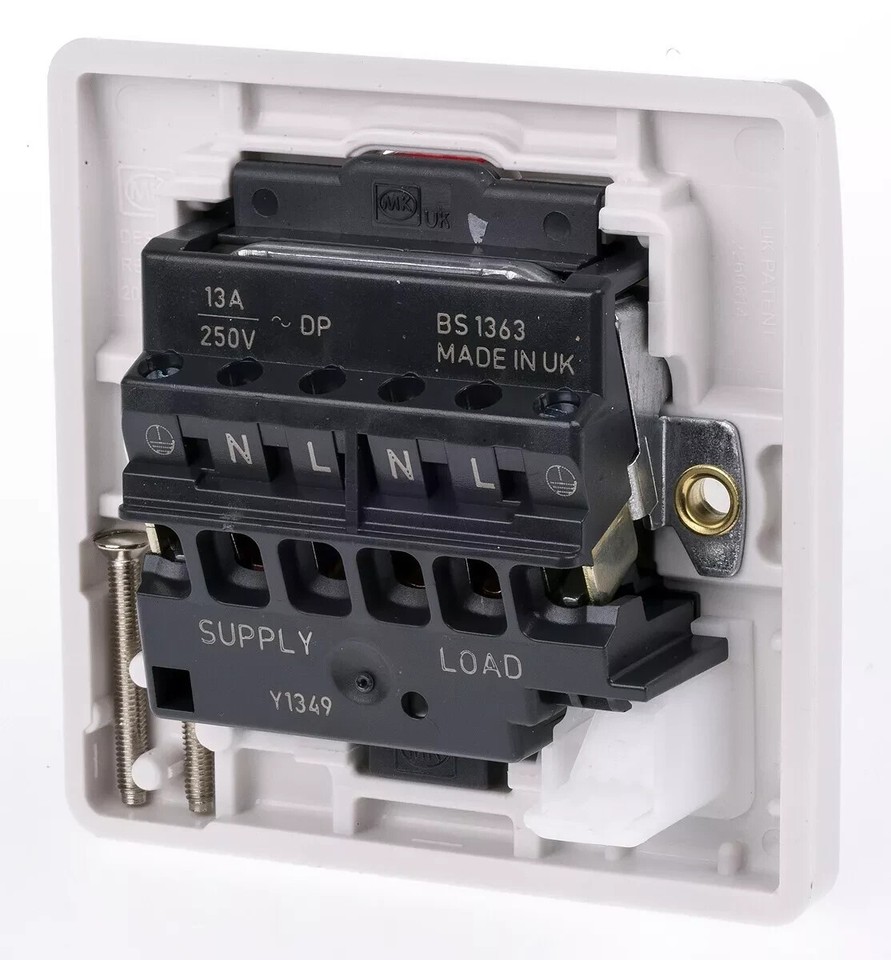 1 x MK K1070WHI - SWITCHED FUSE SPUR C/W FLEX OUTLET & NEON | eBay UK