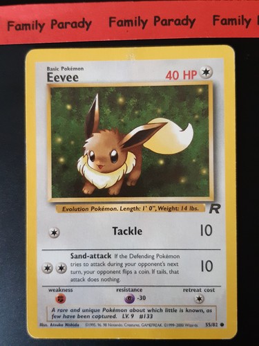 Eevee 40hp 55/82 Cartolina Pokemon Card Wizards Squadra Rocket English ...