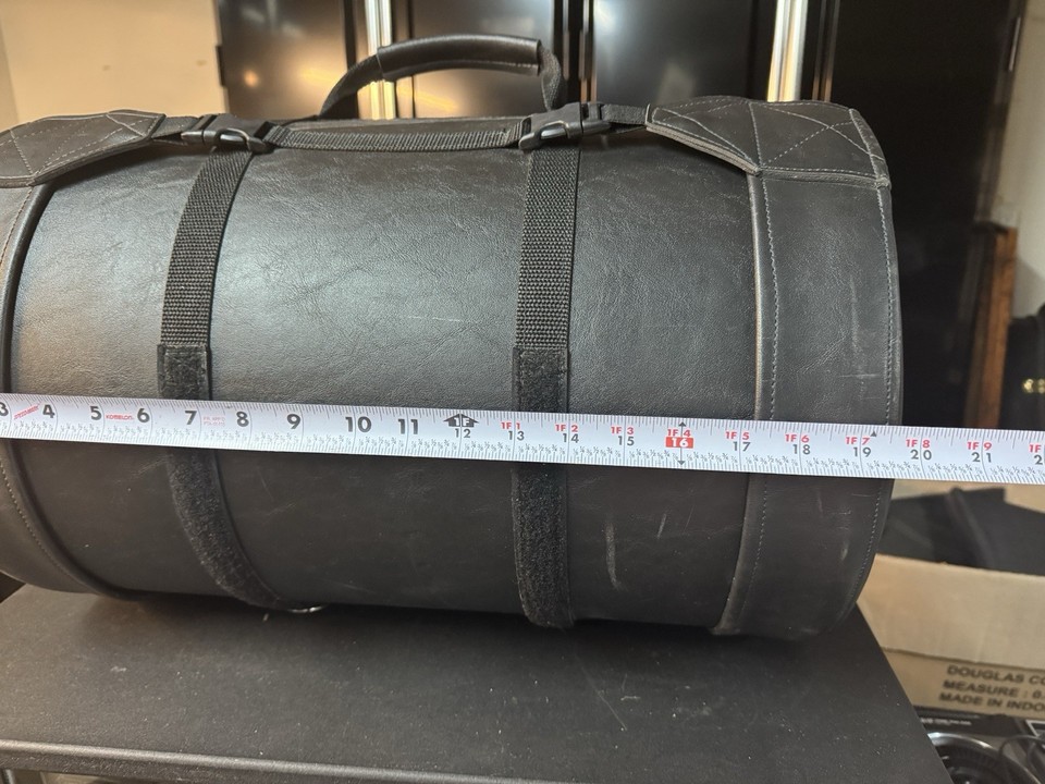 Biker’s Friend Motorcycle Barrel Storage Bag Large USA Black Saddle ...