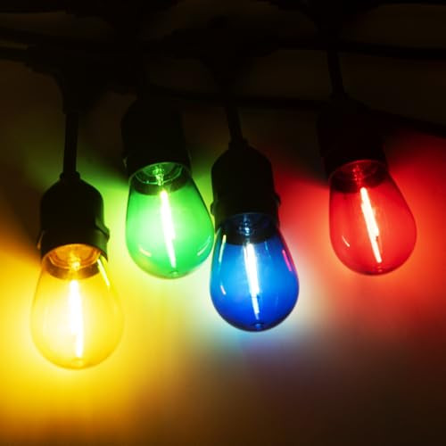 S14 Colored LED String Light Bulbs Replacement 16 Pack, 1W Multi-Color ...