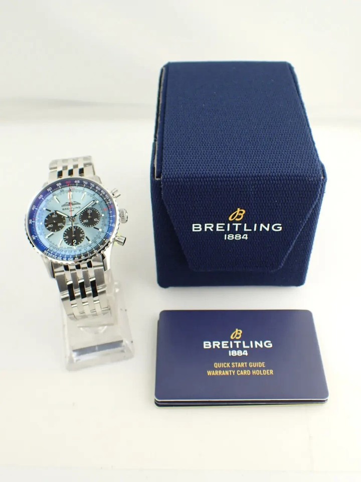BREITLING NAVITIMER ICE BLUE Chronograph 43MM NEW Box and Papers ...