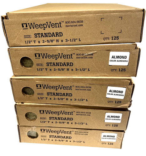 Mortar Net WeepVent Standard 1/2" X 2-5/8" X 3-1/2" Almond (5 Boxes of ...