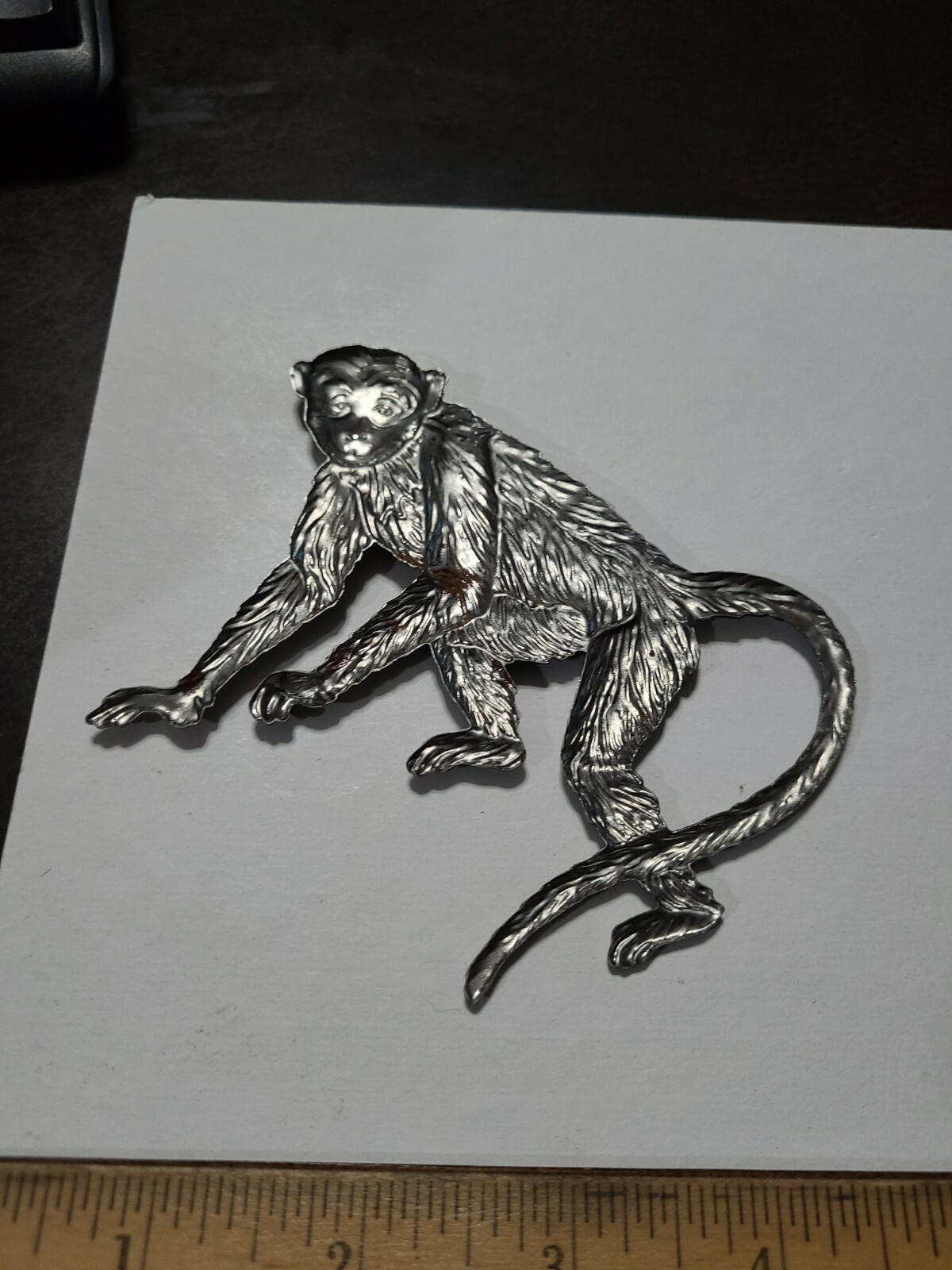 Vintage 1800s? Tin? Advertising? Embossed Monkey | eBay