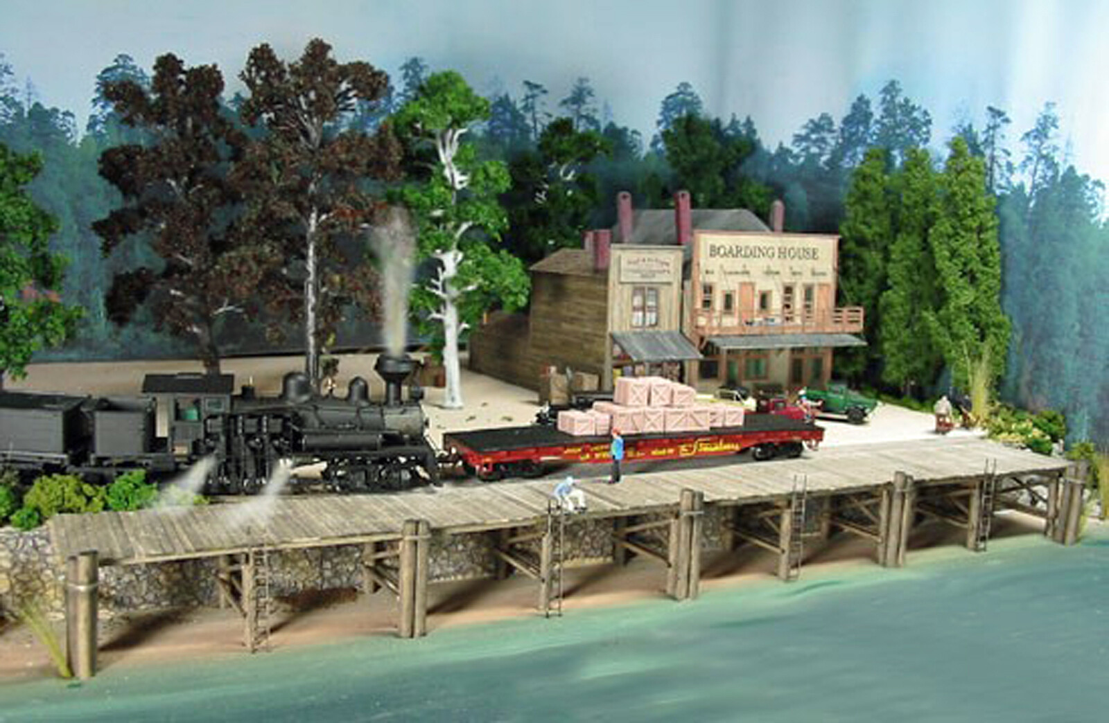 THE WHARF HO HOn3 Model Railroad Unpainted Structure Laser Wood Kit ...