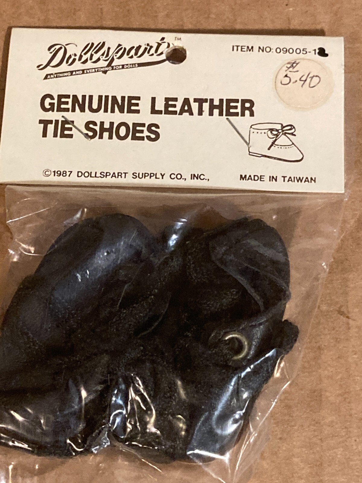 Vintage Unopened Black Leather Tie Doll Shoes | eBay