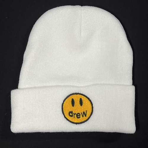Drew House White Beanie Hat Cap Toboggan Justin Bieber Smile Logo NO ...