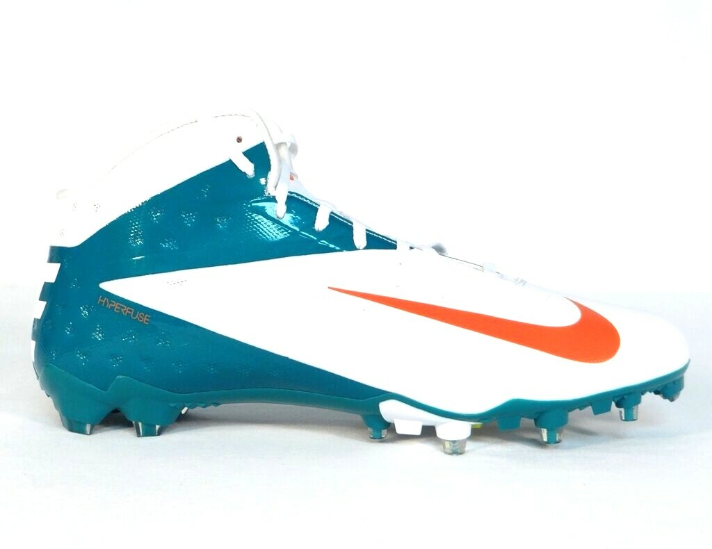 Nike Vapor Elite Hyperfuse White Aqua & Orange 3/4 TD Football Cleats Men's NEW | eBay