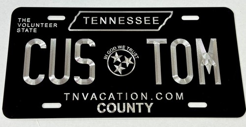 Tennessee TN State Custom Car Tag Your Text Diamond Etched Front ...