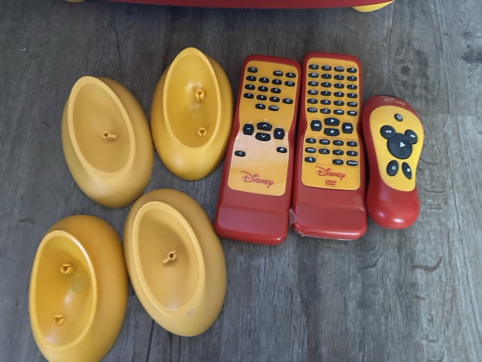 Disney Mickey Mouse 13" Color TV + DVD Player 3 Remotes Tested Works ...