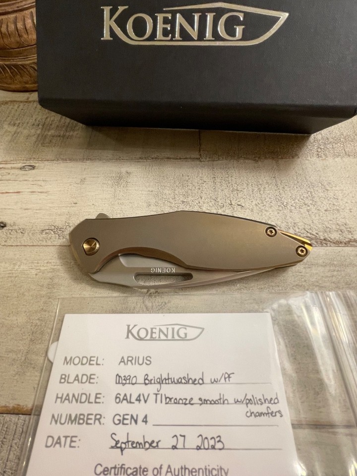 Koenig Arius Gen 4 Dressed Bronze Flipper Knife Custom | eBay