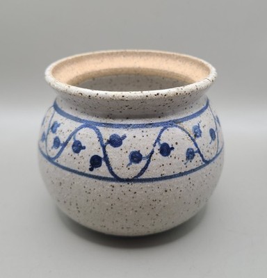 Vtg Handmade Pottery Vine Blueberry Planter Pot Vase 3x3.5" Unsigned | eBay