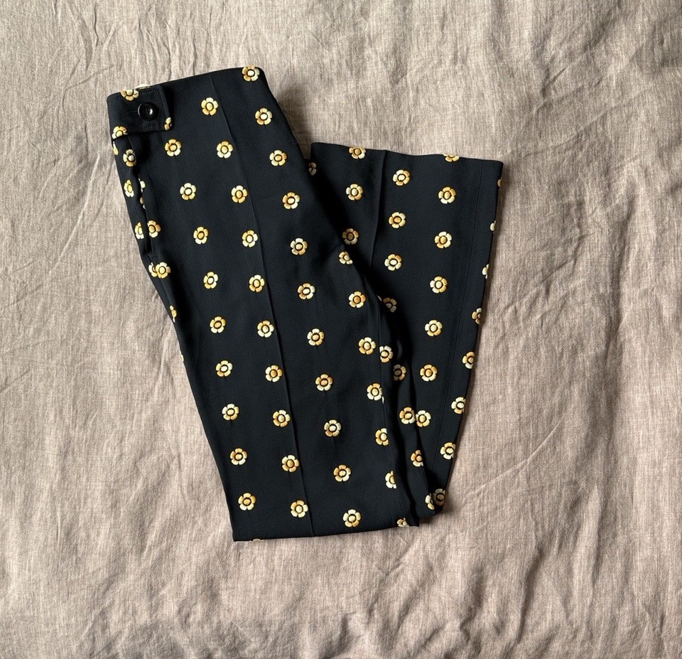 Chloe Women’s Black Trouser with Daisy Embroidery Size 38 (US 6) | eBay