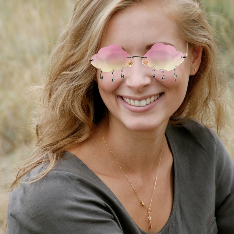 2pcs Shaped Eyeglasses Frameless Sunglasses Party Eyeglasses Photo Prop ...