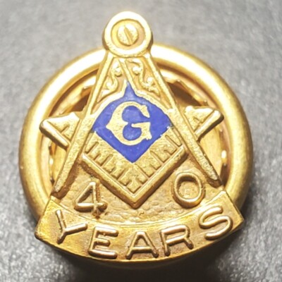 Masonic 40 Years Service Pin, 10k Gold-Filled | eBay