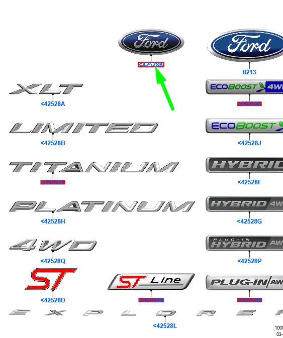 FORD EXPLORER MK6 U625 Liftgate Oval Ford Name Plate Badge 2359949 NEW ...