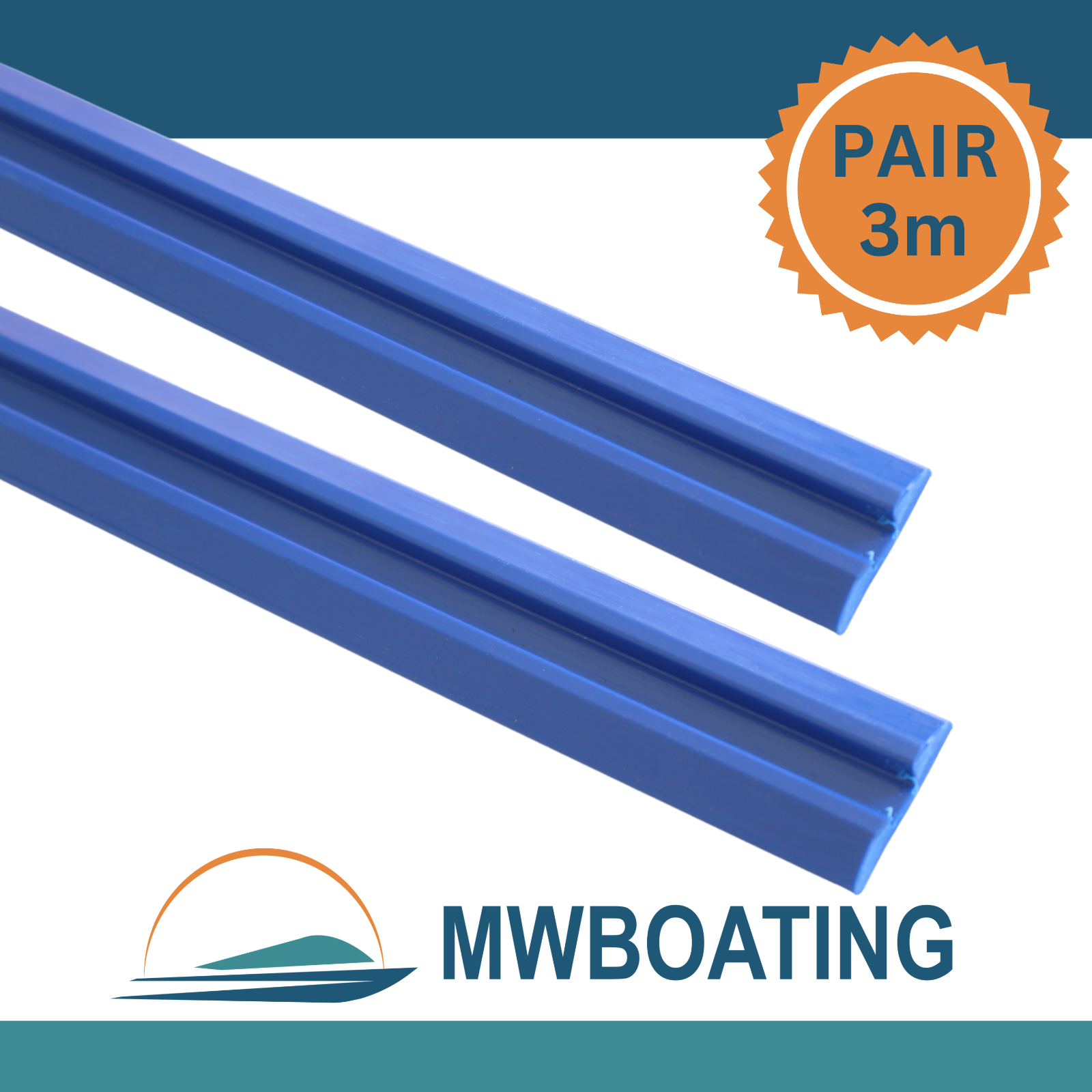 2X Boat Trailer Skid Strip 3M Blue - Pre Grooved Skids 3000mm X 50mm ...
