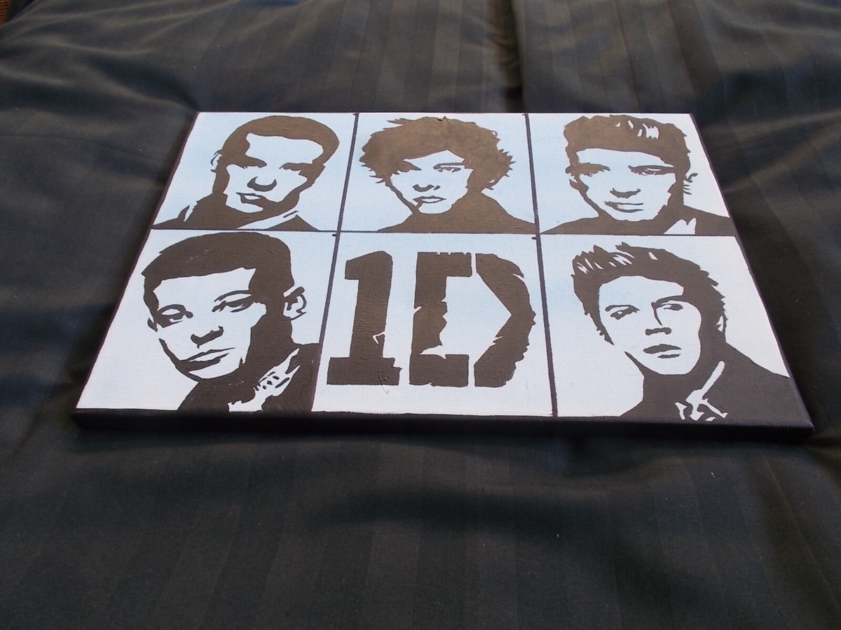 One Direction On Black Canvas Painting