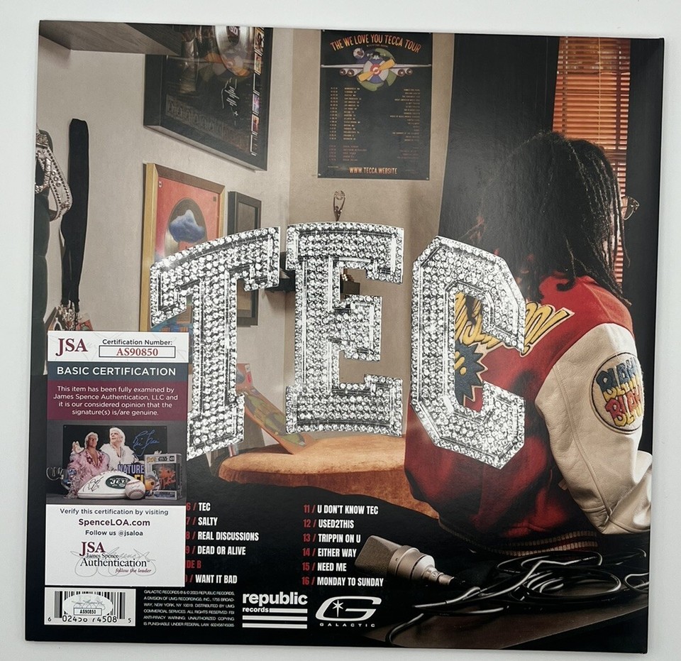 LIL TECCA SIGNED TEC VINYL RECORD LP AUTOGRAPHED HVN ON EARTH w/JSA COA ...