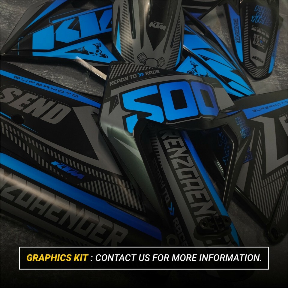 Graphics Kit Restyle Kawasaki KX125 KX250 2003 2004 2005 2006 2007 2008 ...